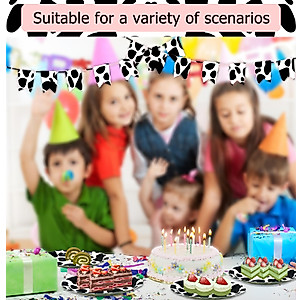 SietDESEO 50 PCS Cow Print Plates 7 Inch Cow Paper Plates for Birthday Party Baby Shower Decoration Disposable Party Plates