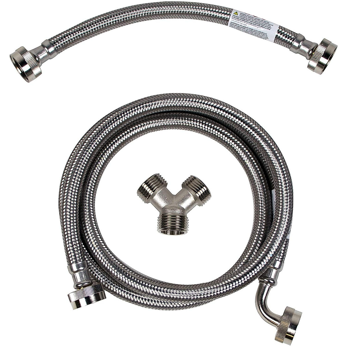 Certified Appliance Accessories Steam Dryer Installation Kit [Steam Dryer Hose with 90 Degree Elbow, Y Connector and Inlet Adapter Hose], 5 Feet