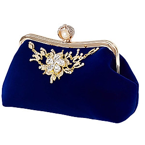 ZLMBAGUS Women Evening Clutch Purse Bag Party Prom Wedding Bride Purse Chain Handbags Blue