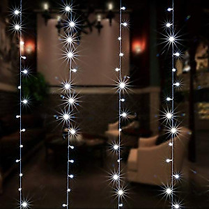 IMAGE Curtain Lights 9.8x6.6 Feet 224 LED String Lights Fairy String Lights for Wedding Party Home Garden Indoor Outdoor Wall Backdrops Decorations Waterproof UL Safety Standard White