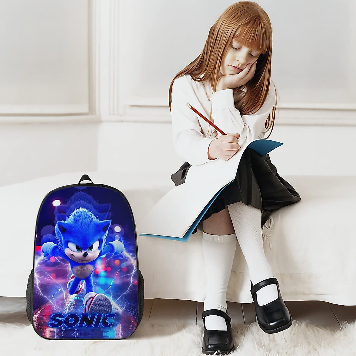 SHEFDVEG Cute Blue Backpack For Travel Laptop Daypack 3d Print Bag For Boys And Men