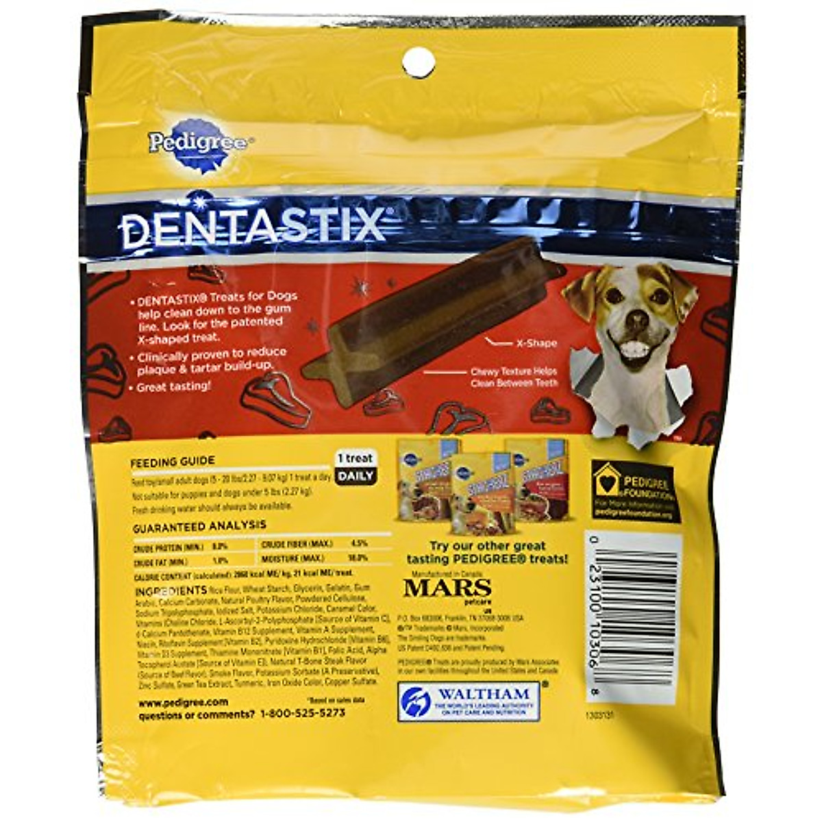 Pedigree Dentastix Beef Flavor Toy/Small Treats For Dogs - 6 Oz. 24 Treats