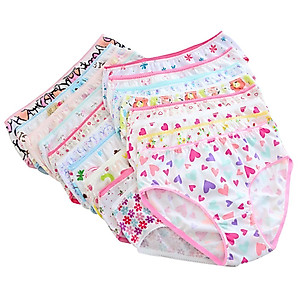 ESHOO Kids Baby Girls Cute Underwear Briefs Knickers Tag3/4 for 1-2Years (6 Pack Randomly Sent)