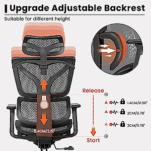 Razzor Ergonomic Mesh Office Chair High Back Desk Chair with Adjustable Lumbar Support and Headrest, 3D Flip-up Arm Computer Gaming Chair, Executive Swivel Task Chair
