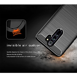 EUAGVQY for Xiaomi Redmi Note 8 Pro Case Carbon Fiber Soft TPU Anti-Slip Durable Lightweight Protective Phone Cover for Redmi Note 8 Pro,Black