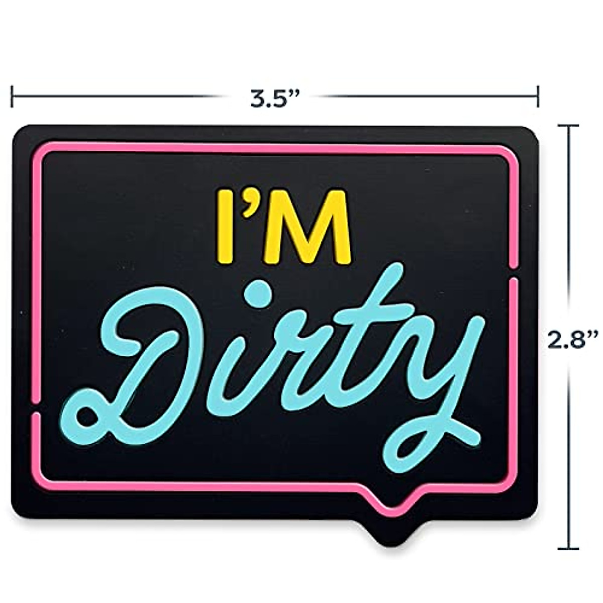 Dishwasher Magnet Clean Dirty Sign Indicator - 3.5 x 2.8 inches - Double Sided with Bonus Magnetic Plate - Clean Dirty Magnet for Dishwasher Accessories - Apartment Must Haves Kitchen Necessities