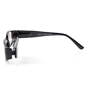 Computer Glasses with Crystals for Women Reading Blue Light Filter Eyeglasses(Black) without Strength