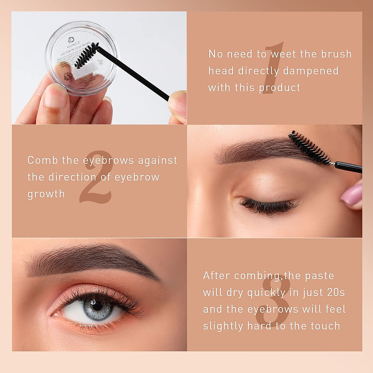 G G Colors Eyebrow Wax Brow Gel - Eyebrow Styling Wax for Feathery & Fluffy & Brow Freeze, Long Lasting Waterproof Clear Eyebrow Gel