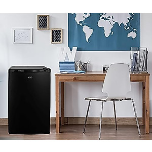 Emerson 3.2 Cu. Ft. Compact Single Door Refrigerator: Ample Storage, Customized Temperature Control, Separate Chiller Compartment and Reversible Door Design, CR0032B, Black
