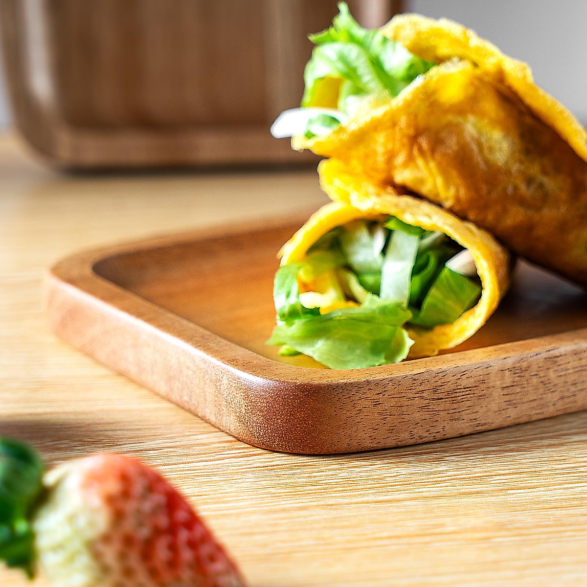 Wine Appetizer Serving Board, James.F Picnic Plate Set of 2, Acacia Wooden Serving Tray with Wine Holder, Mini Charcuterie Cheese Serving Boards Sets for Parties