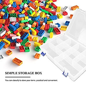 Housoutil 1 pc Bins Container Clear Hardware Tools Basket Plastic Organizer Case Parts Lids Compartment Art Components Bin Pvc Crafts Storage Accessory Desktop for With Diy Electronic Cases