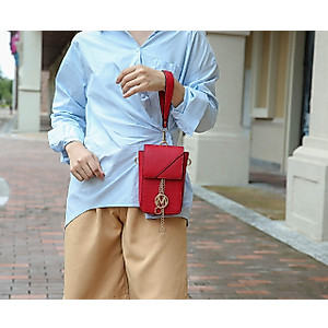 MKF Collection Small Crossbody Cell Phone Purse for Women Card Slots – PU Leather Cellphone Bag Fashion Case Shoulder Strap Iona