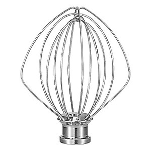 K45WW Dishwasher Safe Wire Whip Attachment 6 Wire Whisk Upgrade Real Stainless Steel Fits KitchenAid Tilt-Head Stand Mixer for Egg Heavy Cream Beater, Cakes Mayonnaise