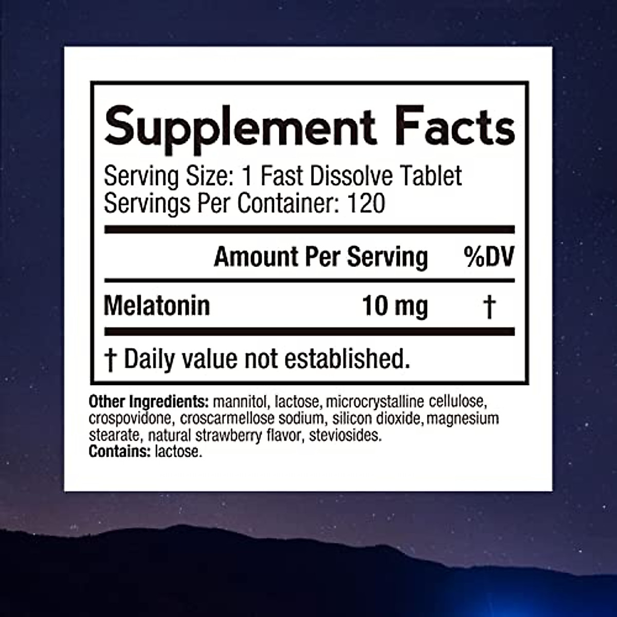 Doctor‘s Recipes Melatonin 10 mg Fast Dissolve 120 Tablets, Natural Sleep Support, Promote Relaxation & Calmness, Non-GMO, Natural Strawberry Flavor, No Water Needed