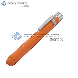 OdontoMed2011 Medical Pen Lights for Nurses Doctors, Reusable LED Medical Penlight Flashlight with Pupil Gauge, White Light, Orange Color Penlight