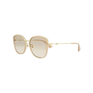 Gucci Square/Rectangle Sunglasses Nude Gold Pink Luxury Eyewear Made In Japan Metal Frame Designer Fashion for Everyday Luxury