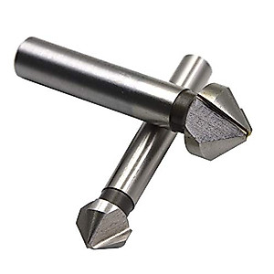 Wkstool 6Pcs/Lot,6.3 8 10 12.4 20.5 25mm Blade,90 Degree,Industry Chamfering Chamfer Metal Countersink End Mill Cutter Drill Bit,High Speed Steel,Deburring Tool Set (6.3/8/10/12.4/20.5/25mm, 3Flute)