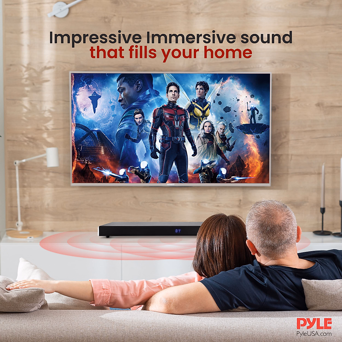 Pyle PSBV630HDBT Home Theater Speakers, TV Sound Bar Sound Base Bluetooth Wireless Speaker