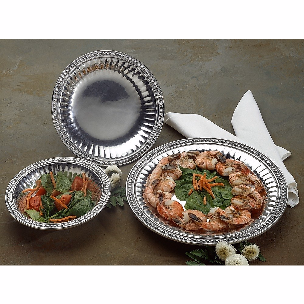 Wilton Armetale Flutes and Pearls Dipping Bowl, Round, 6-Inch