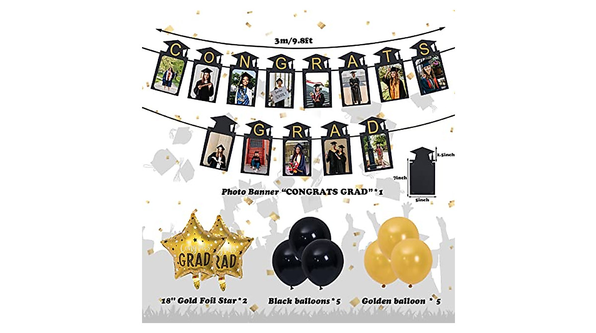 Graduation Party Decorations 2022 - Custom Congrats Banner & Balloons