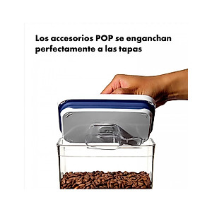 OXO Plastic Airtight Pop Containers Rectangle 3 Piece Set with Scoop