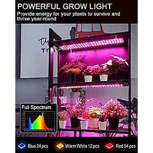 DOMMIA Plant Grow Light, 12W Ultra-Thin Plant Light, Full Spectrum Led Grow Light with 90 LEDs, 2Pcs DIY Assembly Grow Light Strip for Indoor Garden Greenhouse Aquarium Hydroponic