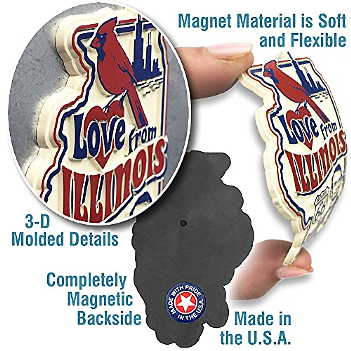 North America Complete Magnet Set by Classic Magnets, 66-Piece Vintage Rubber State & Province Magnets, Collectible Souvenirs Made in The USA