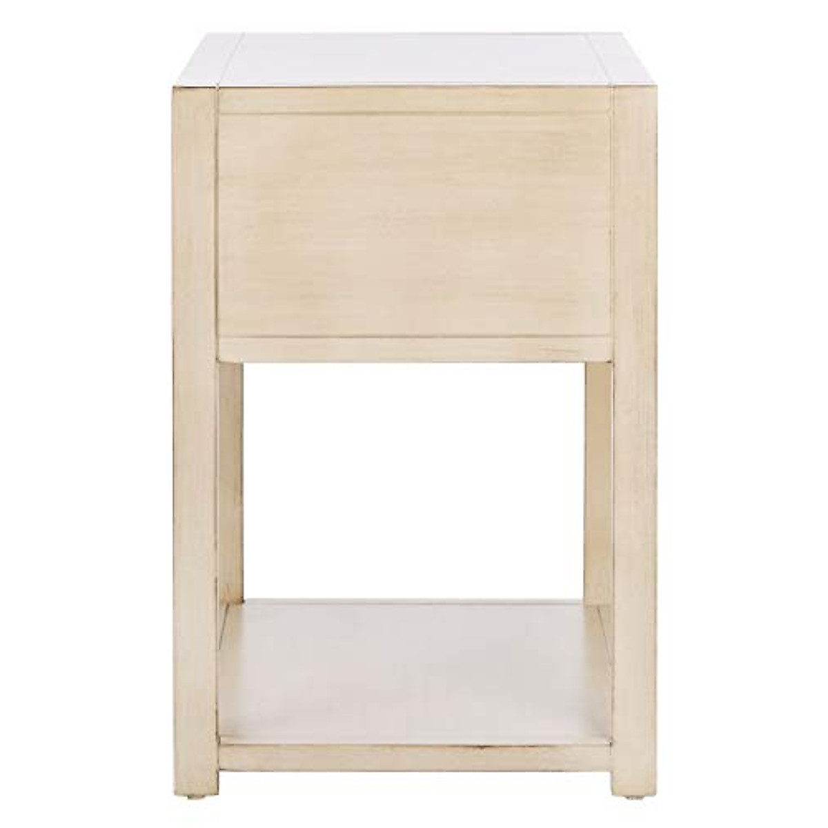 Safavieh Home Collection Yudi Antique White and Gold 1-Drawer Nightstand