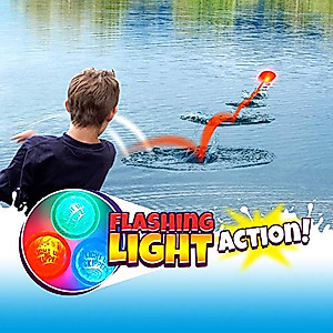 JA-RU Light Up Water Skipper Disc (3 Disc Toy) Water Hopper Bouncing Ball for Kids & Adult. Fun Summer Beach, Lake, & Swimming Pool Toys & Accessories. Outdoor Games. Easter Basket Stuffers. 862-3p