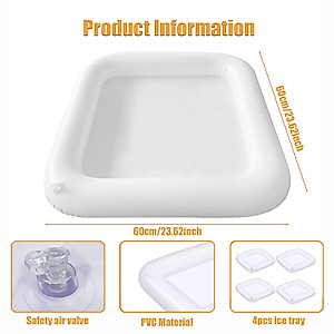 AMind4U 4PCS Inflatable Ice Serving Bars Party Cooler Drink Cooler for Parties Food Drink Containers Inflatable Ice Tray Salad Bar Party Supplies 23.6INCH (SMALL)