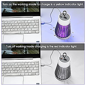 Bug Zapper for Indoor & Outdoor - Rechargeable Mosquito and Fly Killer with LED Light, Portable Electric Mosquito Zapper for Home Bedroom Camping, Mosquito Trap Up to 6 Hours of Battery