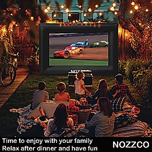 16 FT Outdoor Inflatable Projector Screen -NOZZCO- Portable Giant Movie Screen + 10x Printable Movie Ticker Templates + Lightweight & Easy to Inflate –Premium Material Made for Family Pool Party