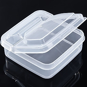 Teensery 2 Pcs Plastic Cheese Storage Box with Lid Multi-Purpose Square Food Container for Fruits Vegetable, 4" x 4" x 1.6" (Clear)