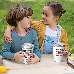 No-Matter-Who-Is-President-Jesus-Is-Still-Lord Gifts For Women Men 12oz Stainless Steel Insulated Coffee Mug Double Wall Vacuum Travel Mug Tumbler Cup with Sliding Lid-K