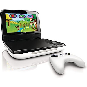Philips PD703/37 7-Inch LCD Portable DVD Player with Wireless Game Controller, White