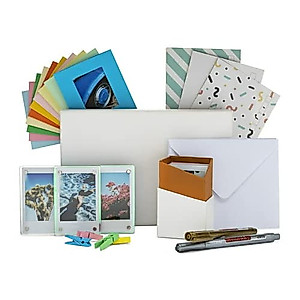 Fujifilm Instax Mini Link2 Instant Smartphone Printer (Space Blue) Bundle with Instax Mini Twin Film Pack (20-Exposures) and Instax Film Kit (3 Items)