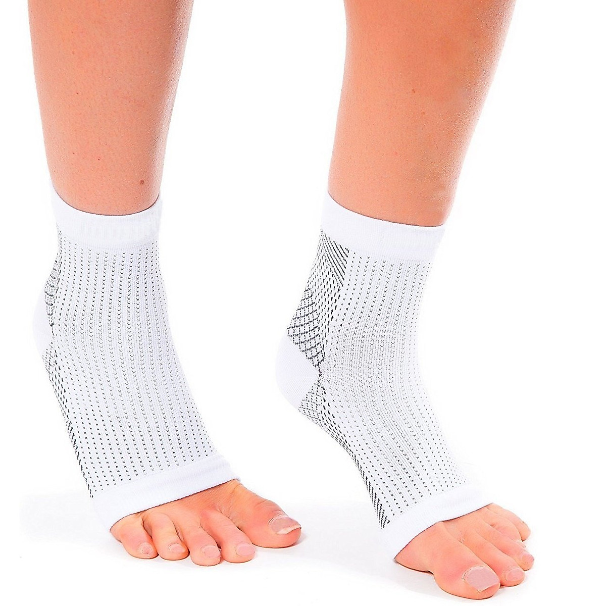 MojaSports Ankle Compression Socks Plantar Fasciitis Foot Sleeves for Arch Support - Relieve Pain, Eases Swelling & Heel Spurs - Better Than Night Splint or Brace (Black, Large/X-Large, 2 Pair)