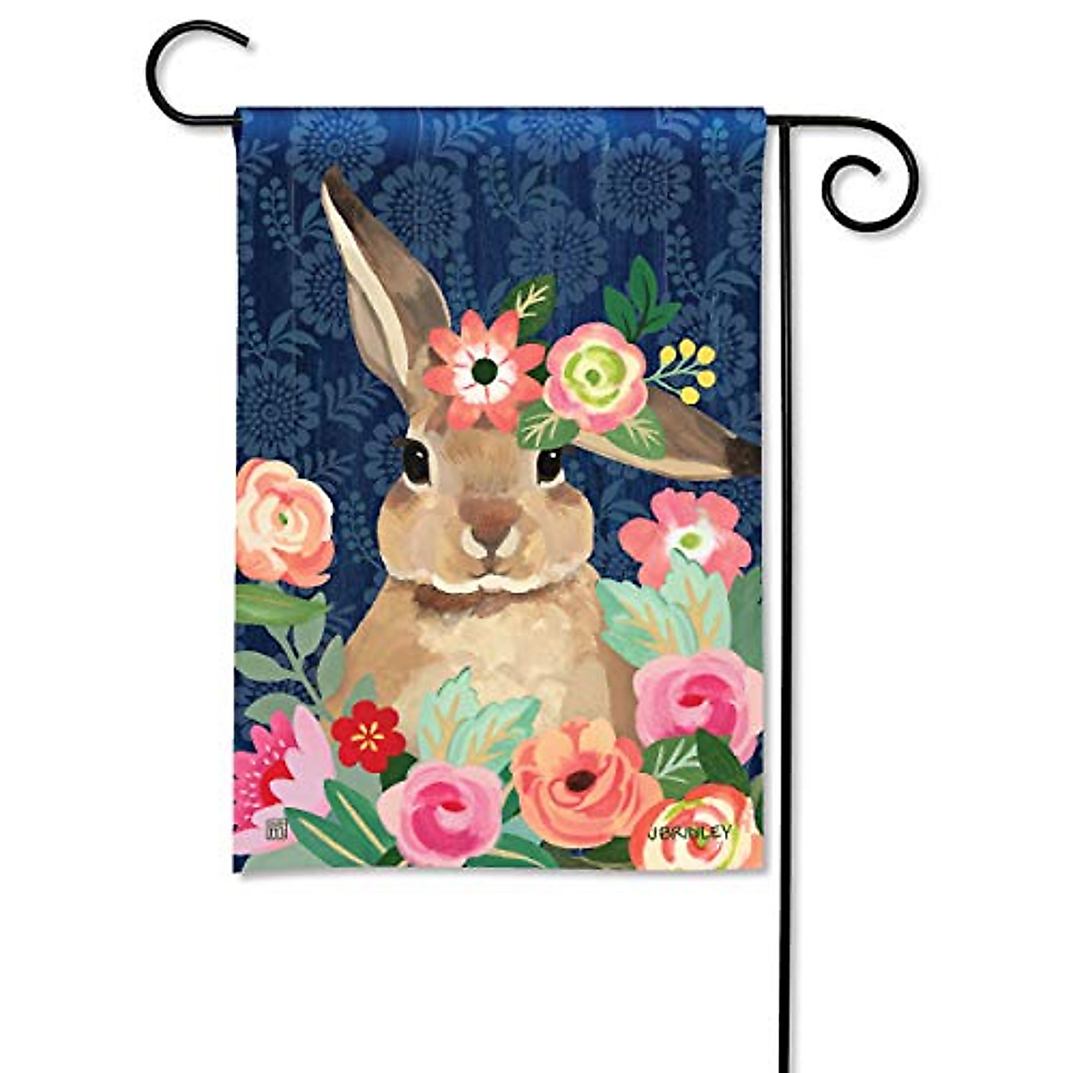 BreezeArt - Bunny Bliss Decorative Garden Flag 12x18 inch - Premium Quality SolarSilk - Made in the USA by Studio-M