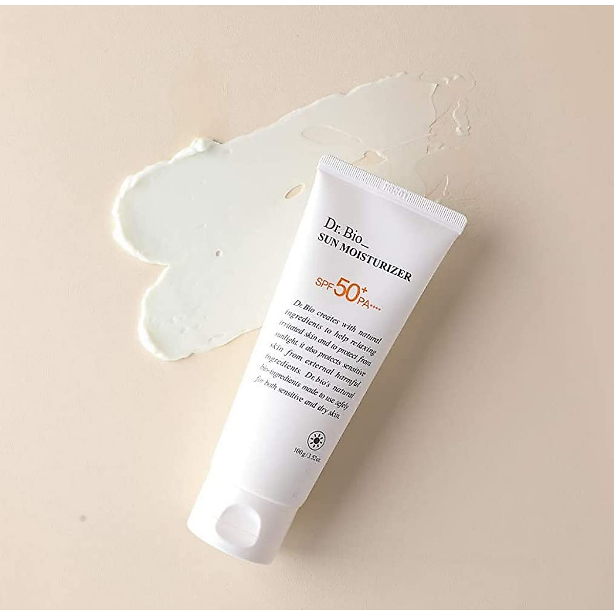 Dr. Bio Sun Moisturizer 100 g Body and Face Moisturizer Cream with SPF 50+ PA++++ Niacinamide & Vitamin E | Sun Block Korean Moisturizer for Sensitive Skin | Face Body Lotion with SPF Sun Skin Care