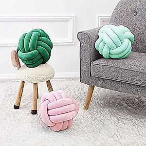 XSWPL Knot Ball Pillow Round Throw Pillows Soft Household Decorative Pillows Sofa Decor Throw Pillows (Navy Blue, 10.6Inch)