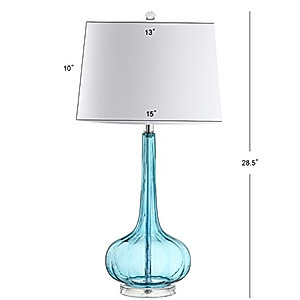 JONATHAN Y JYL1079B-SET2 Set of 2 Table Lamps Bette 28.5" Glass Teardrop LED Table Lamp Contemporary Bedside Desk Nightstand Lamp for Bedroom Living Room Office College Bookcase, Aqua