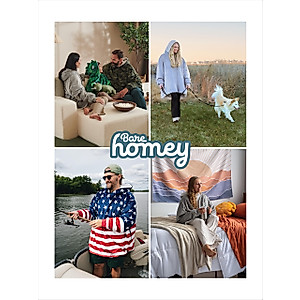 Bare Home Sherpa Fleece Wearable Blanket - Oversized Wearable Blanket Hoodie - Kids Size - Warm & Cozy - Soft Blanket - Comfortable Blanket Sweatshirt with Dual-Sided Pockets (Kids, Light Grey)