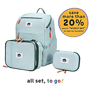 uninni Mint Insulated Lunch box for Kids - Age 3+ with Leak-Resistant Storage, Mesh Pocket, Removable Divider for Snacks, Sandwiches and Drinks, BPA-Free Food-Grade lunch bag kids, Girls and Boys