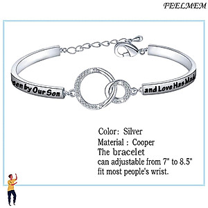 FEELMEM Daughter in Law Gift You Were Created By God Chosen By Our Son And Love Has Made You Our Daughter Bangle Bracelet Wedding Gift Jewelry For Bride Bridal Shower Gift (You-greated silver)