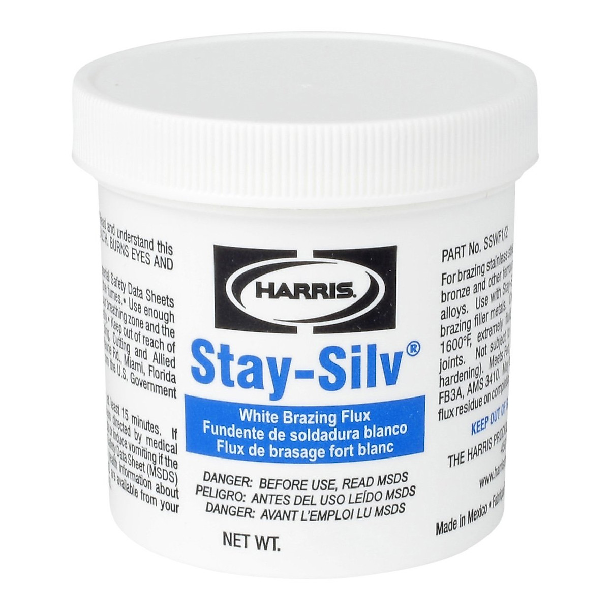 Harris SSWF1 Stay Silv Brazing Flux, 1 lb. Jar, White
