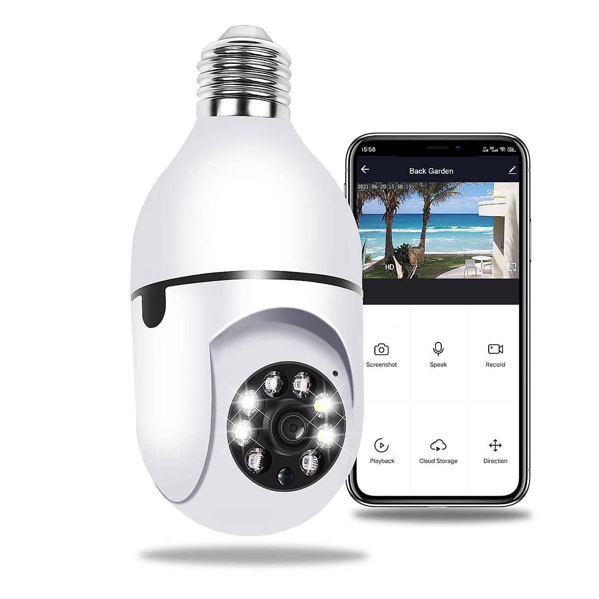 TIENCIY Pan Tilt Security Light Camera, Full-HD 1080P Wireless Wi-Fi IP Camera, Home Surveillance CCTV Cameras with Motion Auto Tracking/Siren Alarm/Night Vision/Remote Viewing/Two-Way Audio