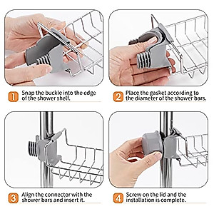 Buoluty Clawfoot Tub Shower Caddy(Shower Rod Not Included),Clawfoot Tub Accessories,Tub Caddy,SUS304 Stainless Steel Shower Shelves,Clawfoot Tub Soap Caddy