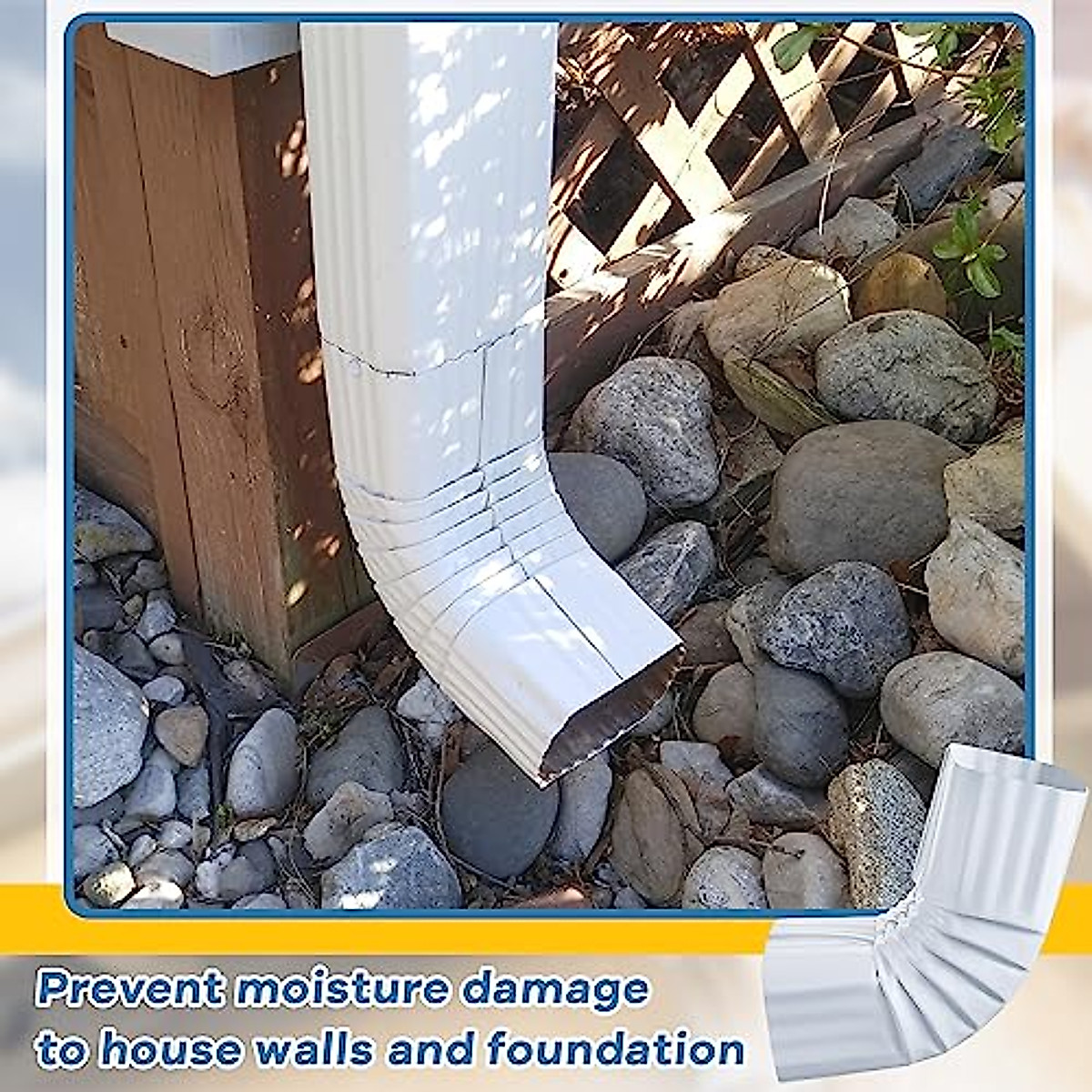 Blulu 2 x 3 Inch 75 Degree Downspout Gutter Elbow Style A White Aluminum Downspout Elbow Roofing Gutters and Downspouts Parts for Rain Gutter Down Spout Drain(2 Pcs)