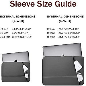 TEDNETGO Laptop Case, 15.6 inch Laptop Sleeve, Durable 15 inch HP Laptop Bag, Lenovo Computer Briefcase Carrying Cover Case 16 inch Neoprene Bag with Pockets for Dell Asus Gifts for Women Men, Grey