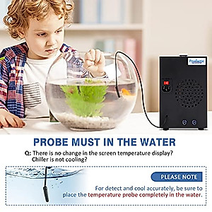 Poafamx 16gal Aquarium Chiller Small Water Chiller for Househod Fish Tanks Coral Crystal Shrimp 110V with Pump (Chiller, 60L/16Gal)